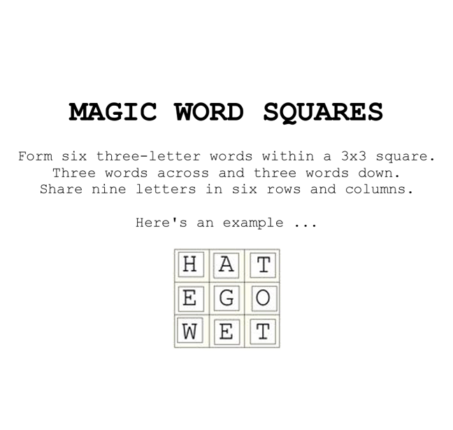 Magic Word Squares – PNPArcade