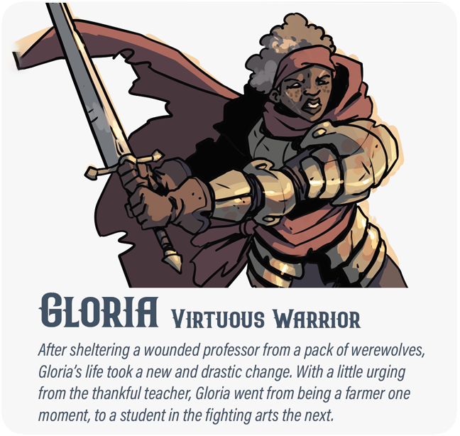 Dungeon Pages: Gloria (Virtuous Warrior) in Whittleberry – PNPArcade