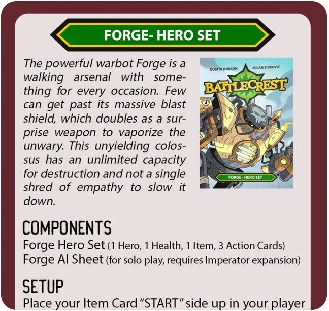 Battlecrest: Forge - Hero Set – PNPArcade